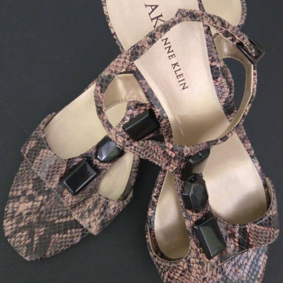 Anne Klein | Shoes | Brand New Ak Anne Klein Snake Skin Sandals Size 8 ...